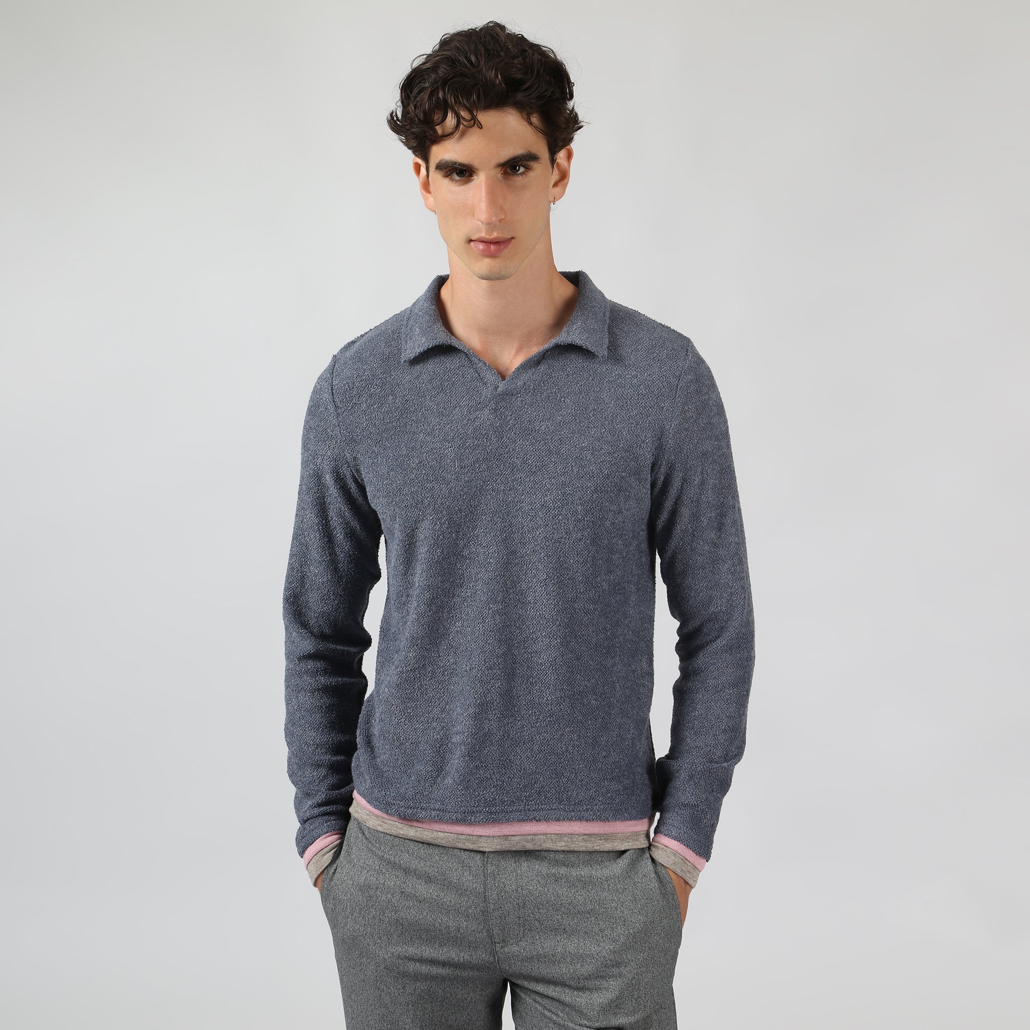 Parke & Ronen Dungaree Rowe Bouclé Polo - Underwear Expert